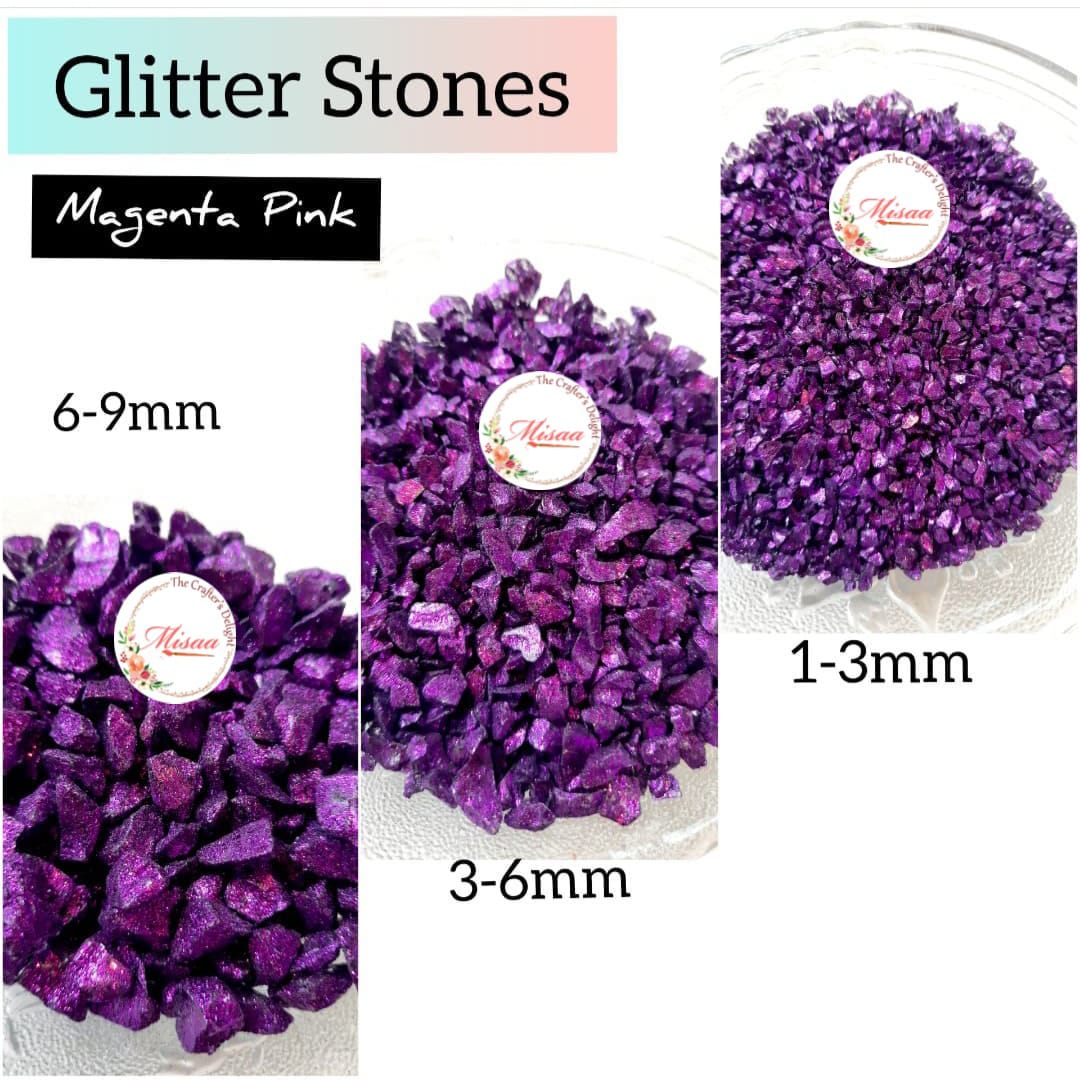 Magenta Pink Glitter Stones. – Misaa